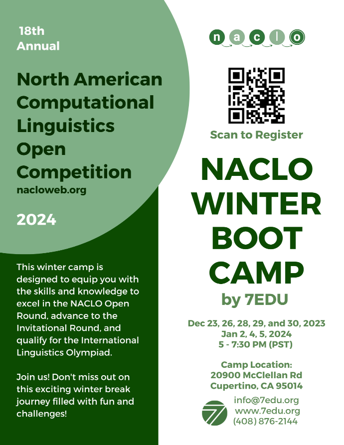 North American Computational Linguistics Olympiad (NACLO) 2024